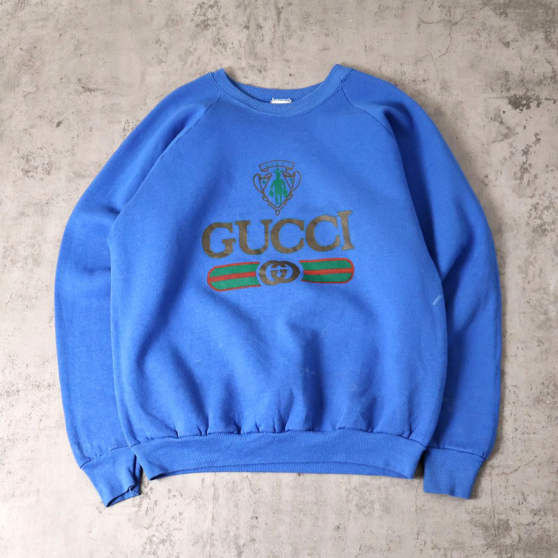 90年代 90s グッチ 青 トレーナー ブートレグ │ヴィテージ古着 90年代 90s グッチ 青 トレーナー ブートレグ │ヴィテージ古着